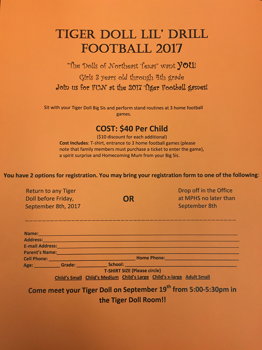 Register Now to Join the Tiger Dolls at the Tiger Football Games ...