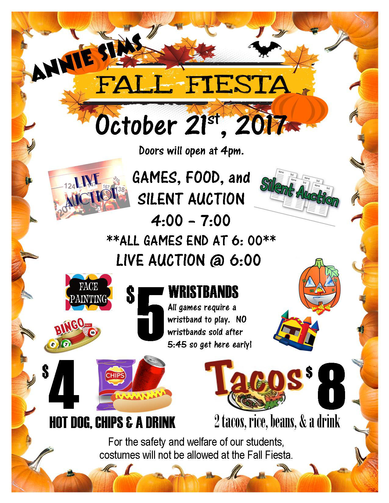 Fall Fiesta October 21st – Annie Sims Elementary School