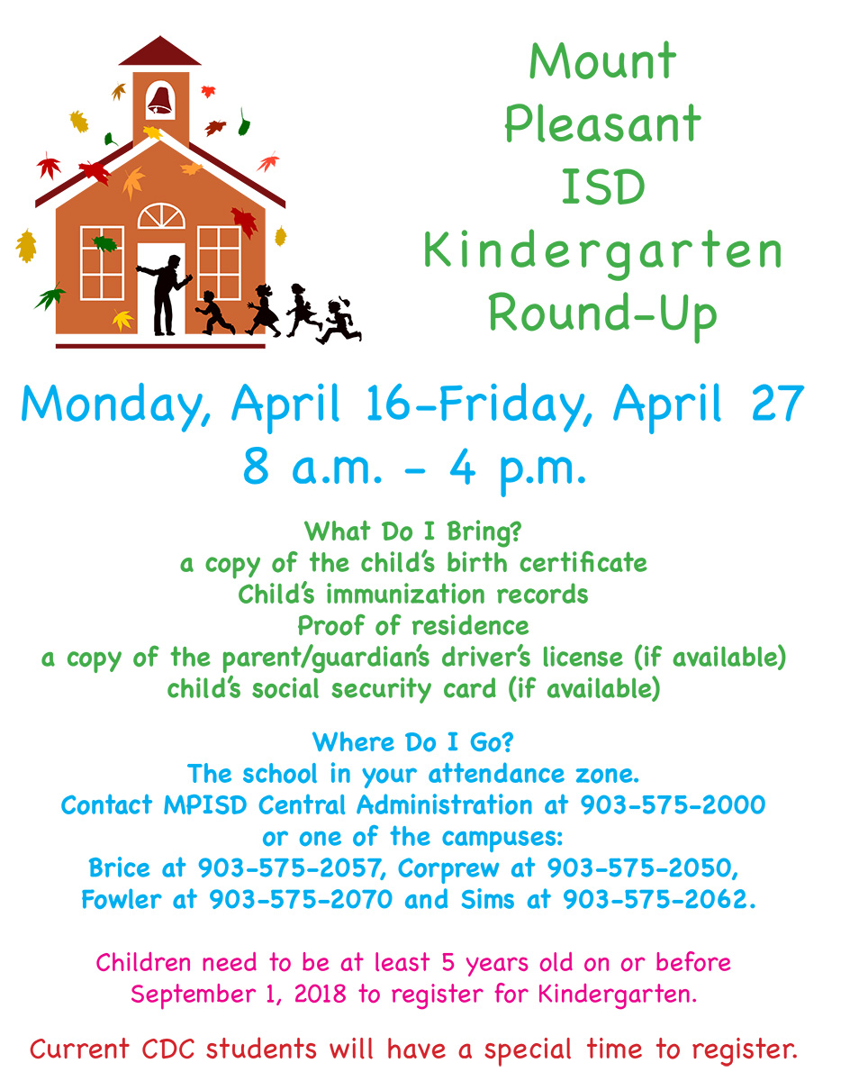 MPISD Kindergarten Round-Up Scheduled – Annie Sims Elementary School