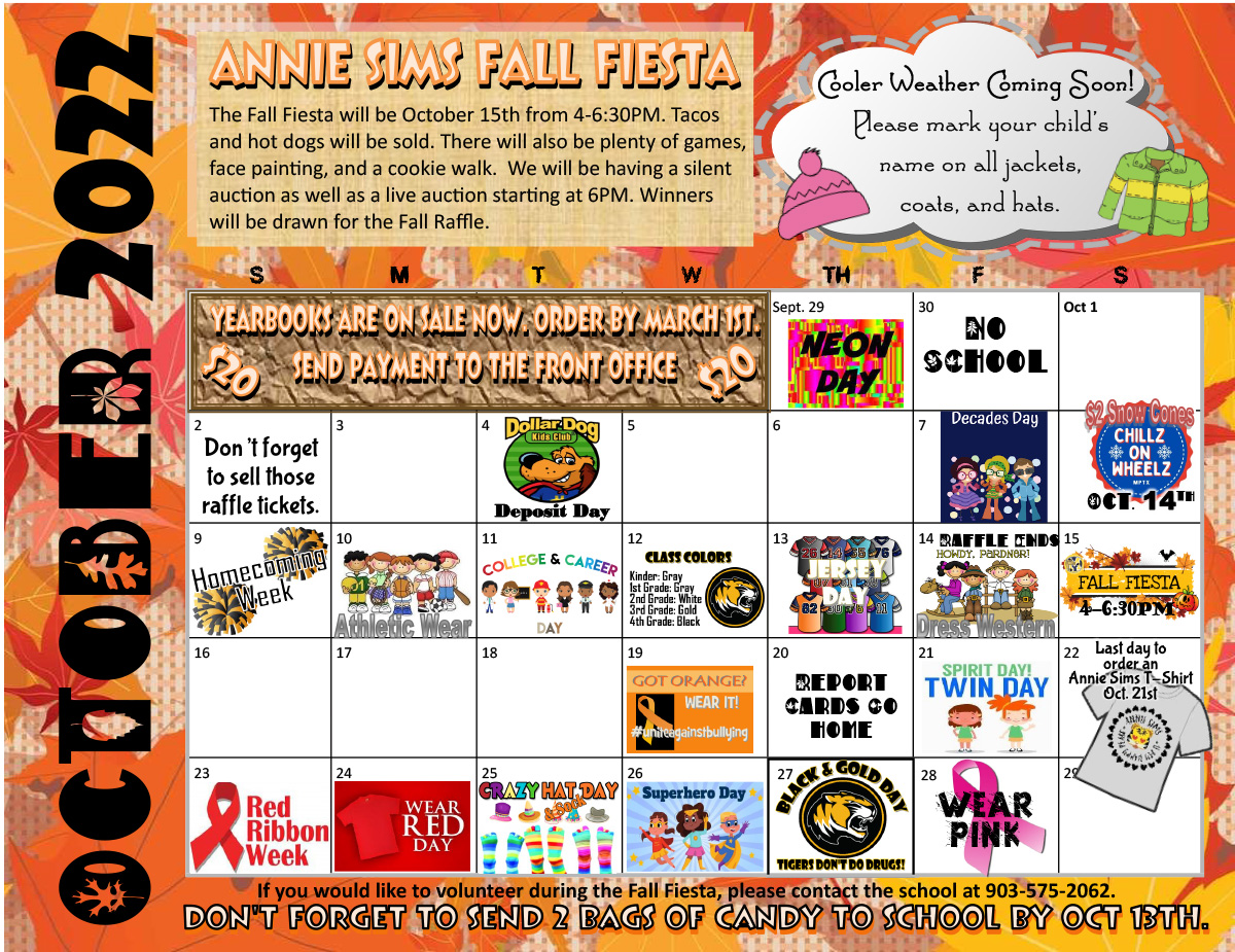 October 2022 Newsletter – Annie Sims Elementary School October 2022 Newsletter – Annie Sims Elementary School